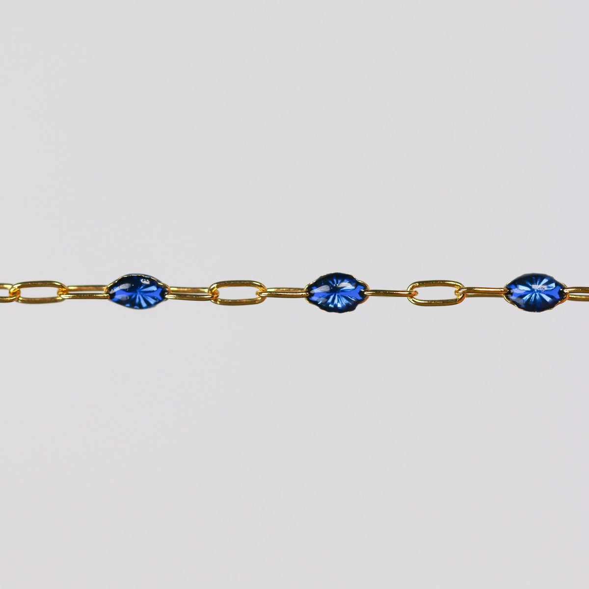 Fabiana Permanent Jewelry Chain, Blue Enamel Design, Cable Links, Avai ...